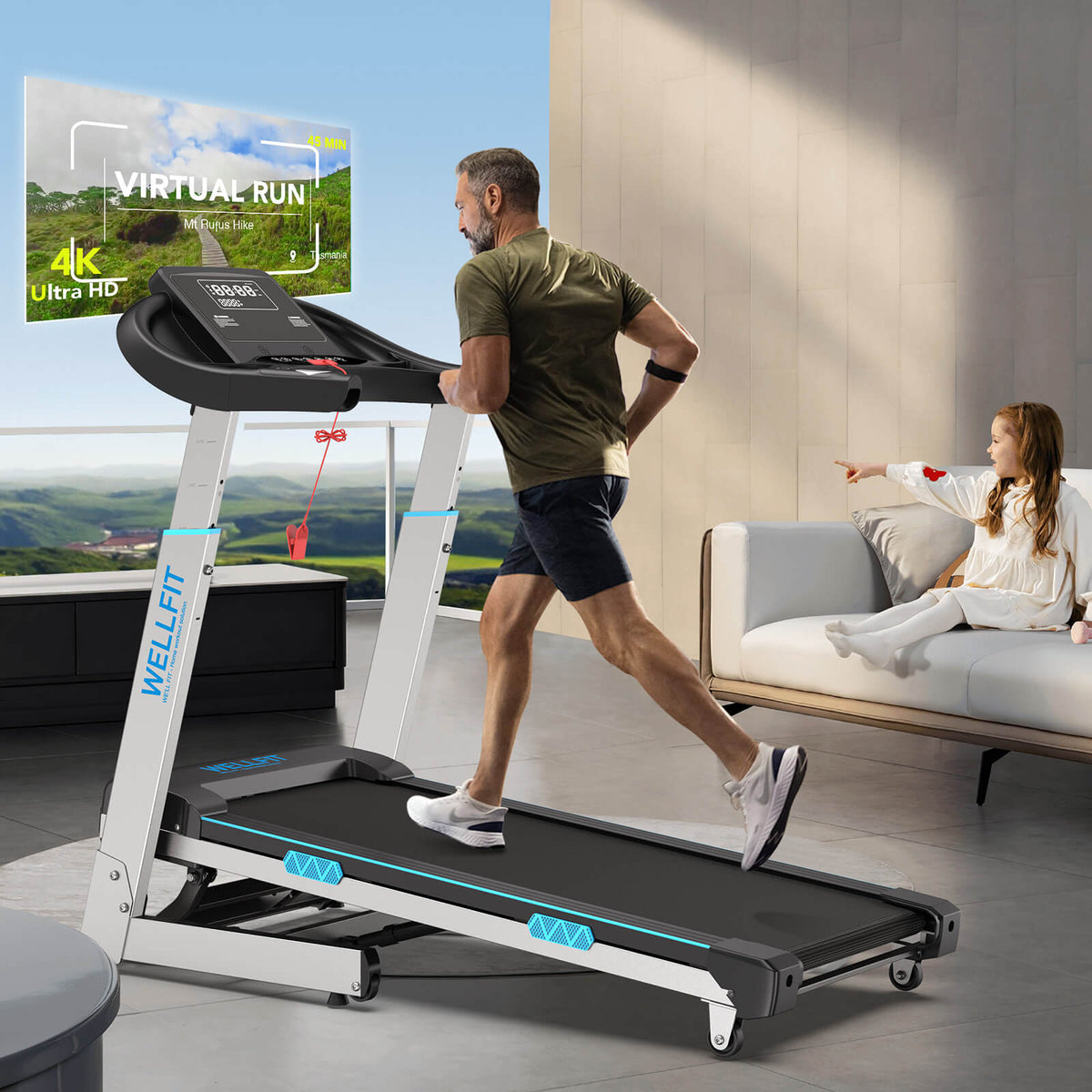 Wellfit|Your Home Gym|Under Desk Walking Pad with AI Voice Control