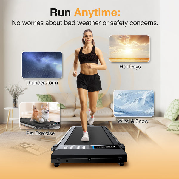 WELLFIT TM010 Smart 2 in 1 Folding 6% Incline Treadmill