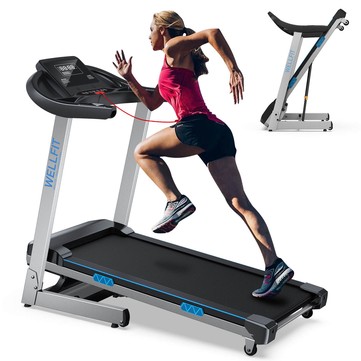 WELLFIT TM007 Foldable Auto 15 Incline Treadmill